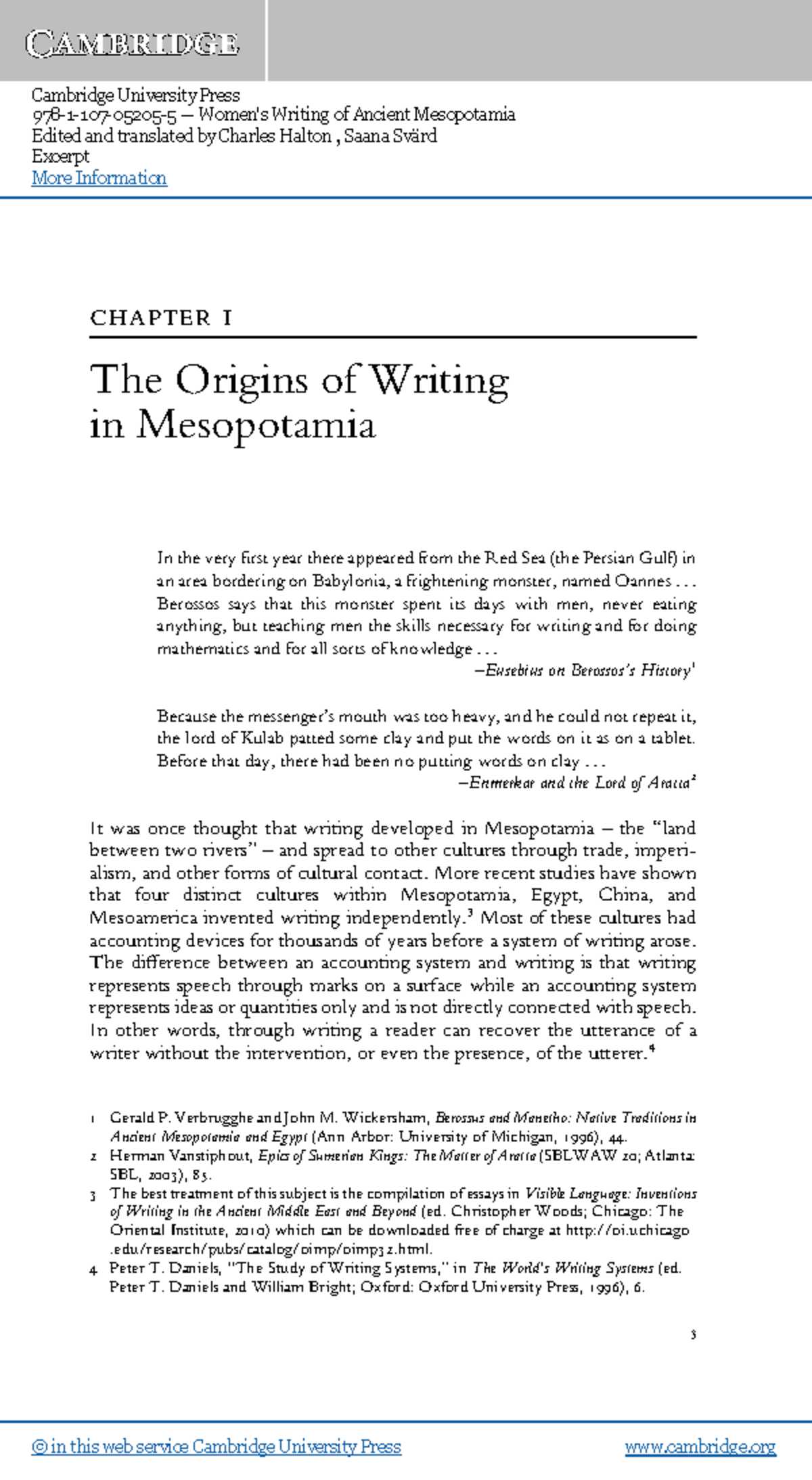 Origins of Writing in Mesopotamia: Insights from Ancient Texts - Studocu