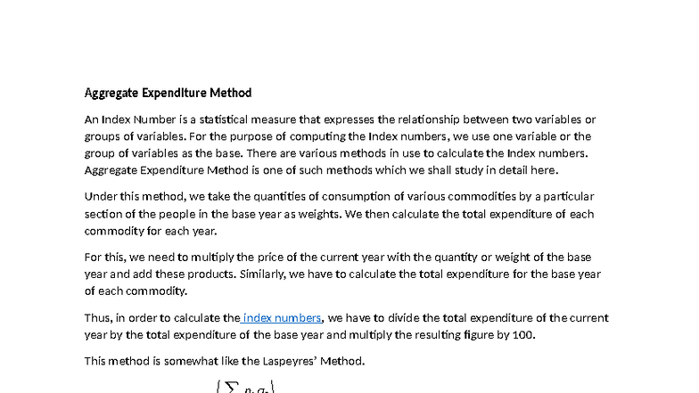 CPI example - STA 116 Revision Material - Aggregate Expenditure Method ...