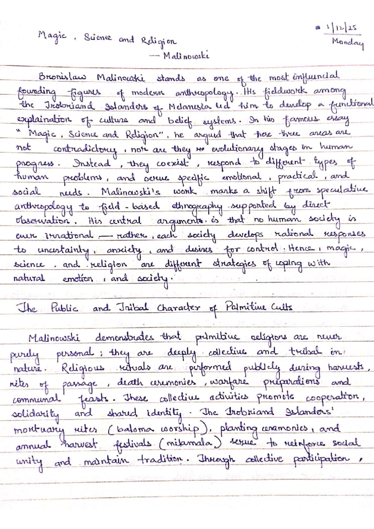 Magic, Science, and Religion: Insights from Malinowski's Anthropology ...