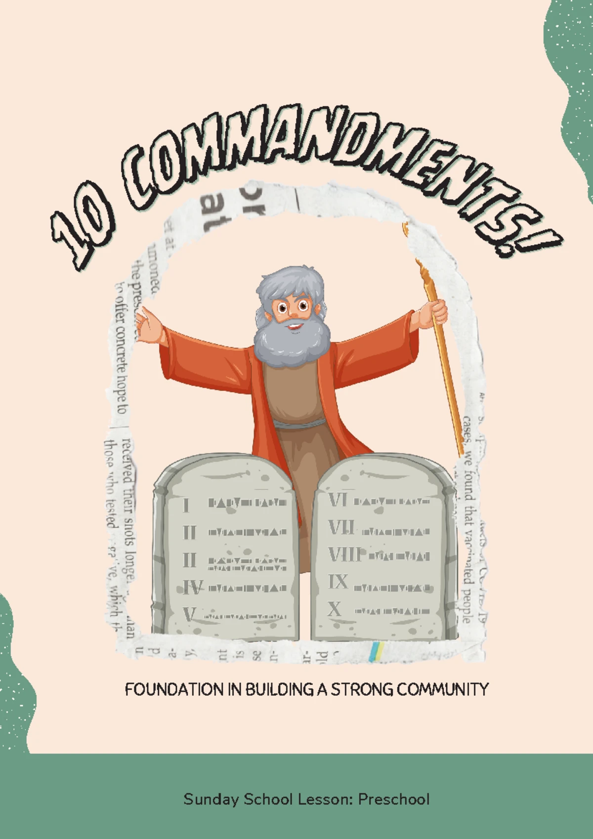 Preschool Sunday School Lesson: 10 Commandments Overview 2024 - Studocu