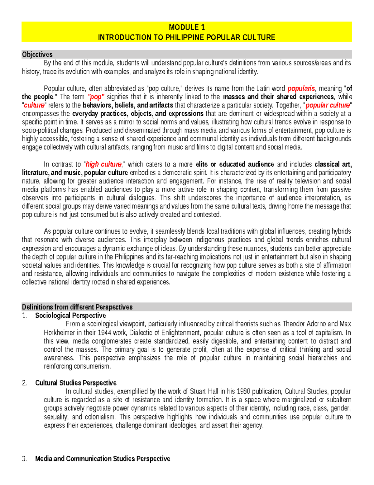 PPC-Module 1: Understanding Philippine Popular Culture and Identity ...