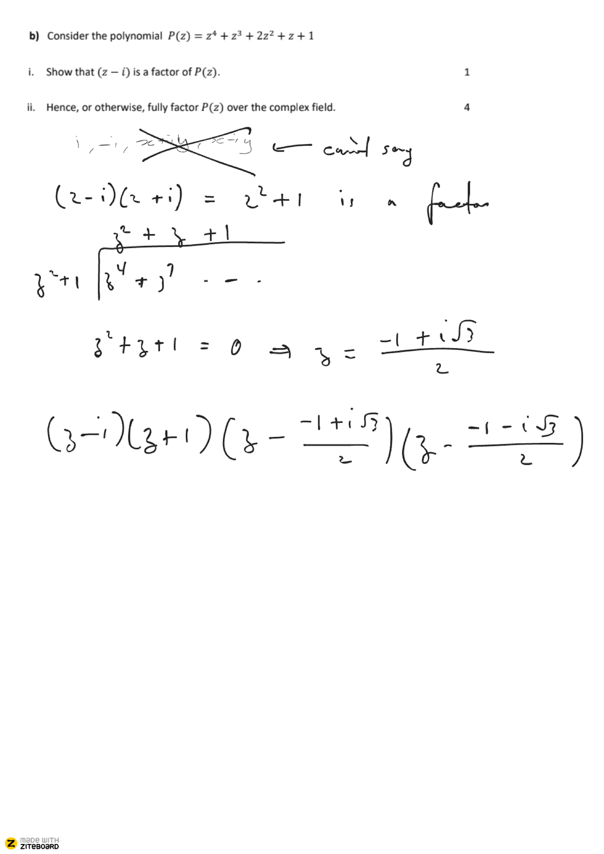 4U Exam Prep - Mathematics Extension 2: Polynomial Factorization and ...
