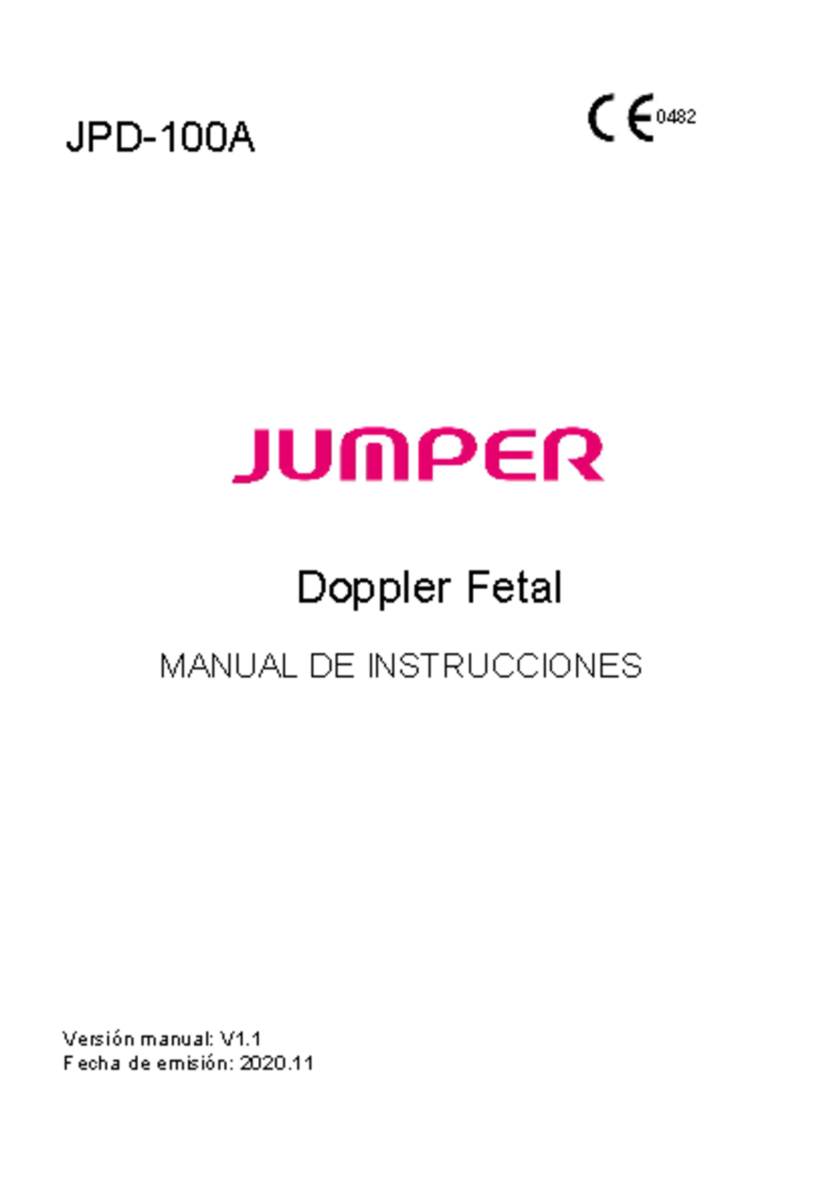 Manual de Instrucciones JPD-100A para Doppler Fetal - Studocu