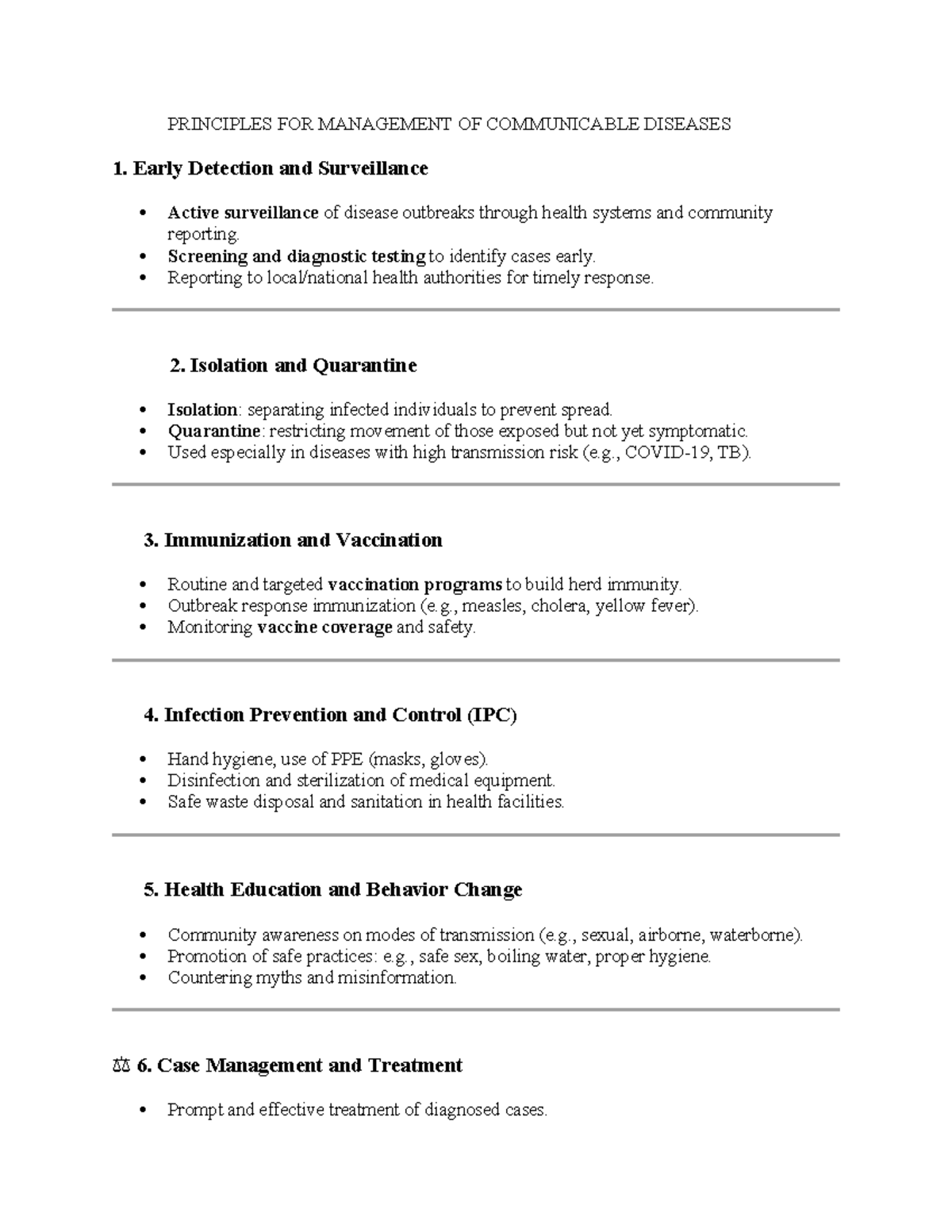 Principles for Management of Communicable Diseases: A Comprehensive ...