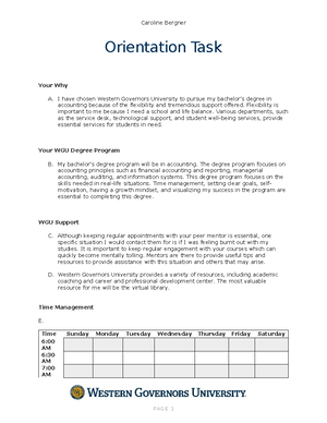 Orientation Task Template (1) - Orientation Task Template Orientation Task Template It is - Studocu