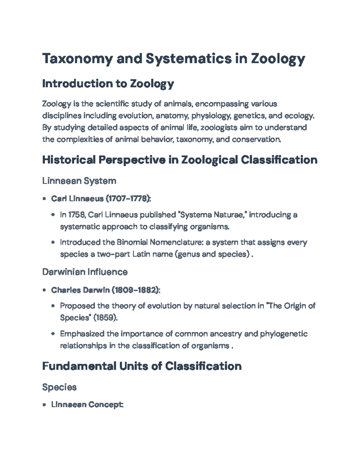 Taxonomy and Systematics in Zoology: An Overview of Classifications ...