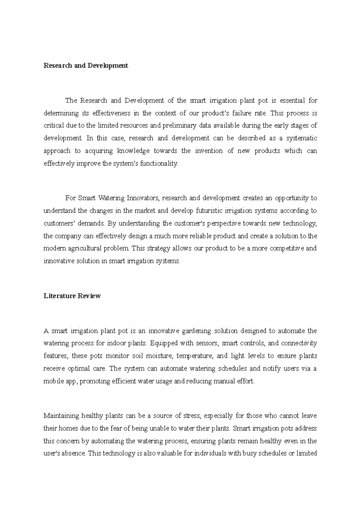 ENT 600 Literature Review - Research and Development The Research and ...