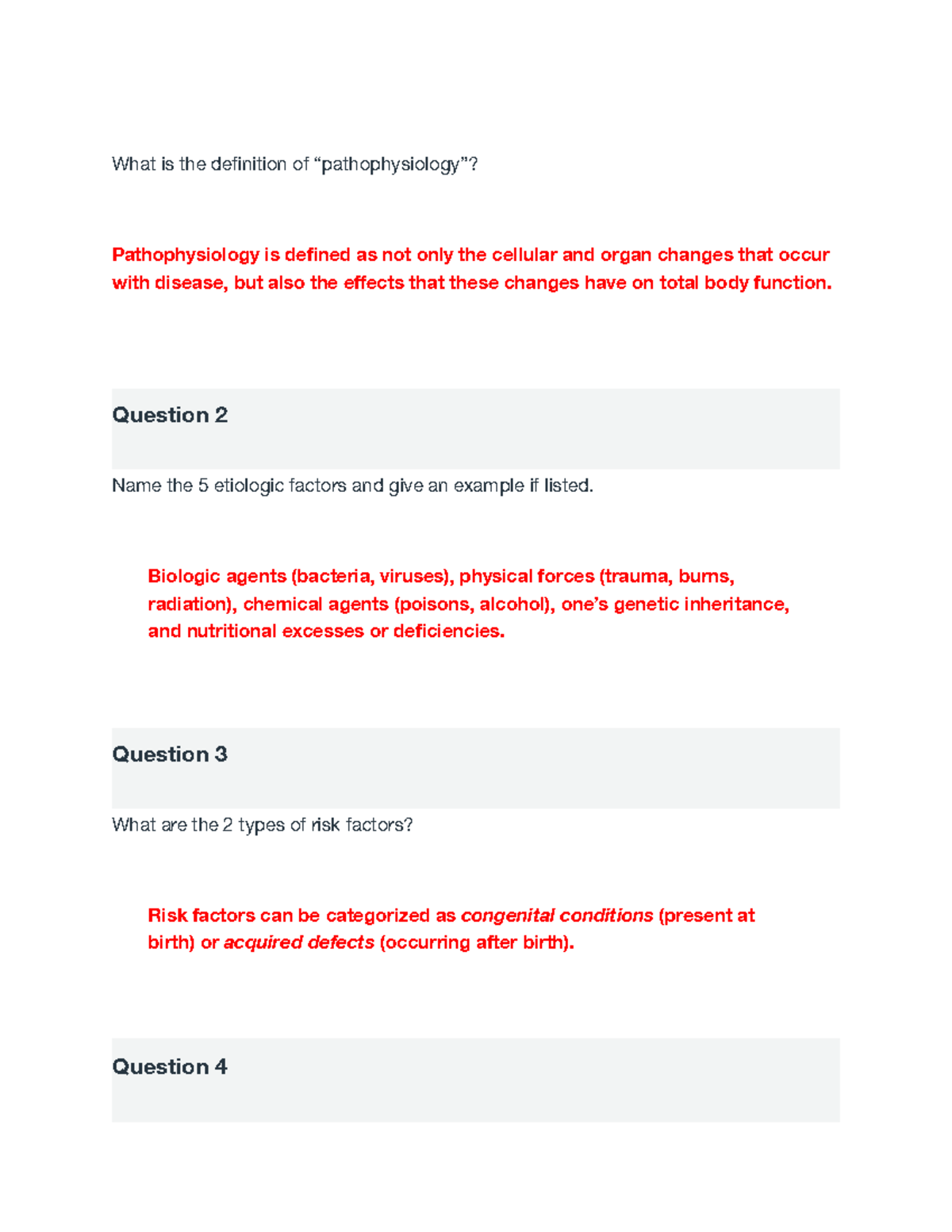 Pathophysiology Module 1: Key Concepts and Definitions - Studocu