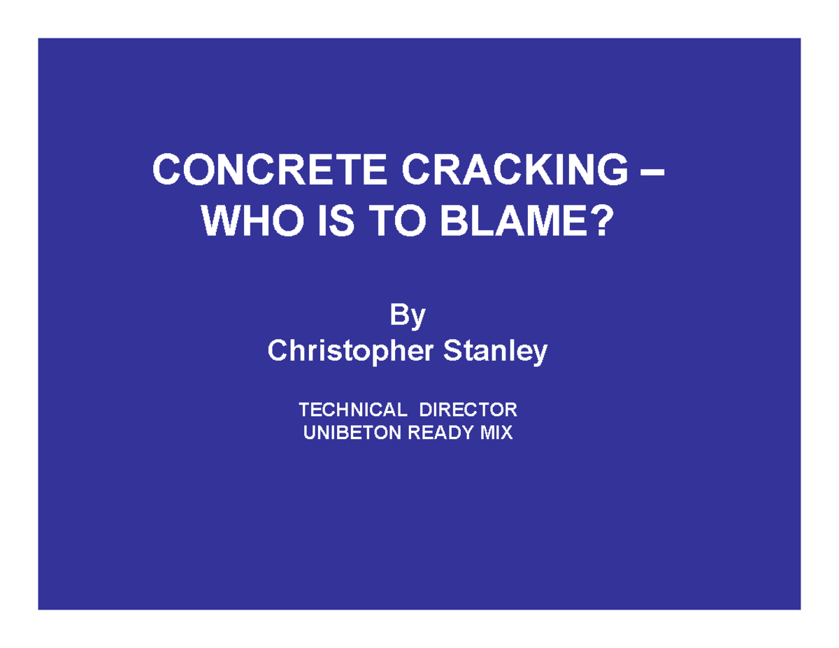 Concrete Cracking Analysis: Causes and Classifications (Technical ...