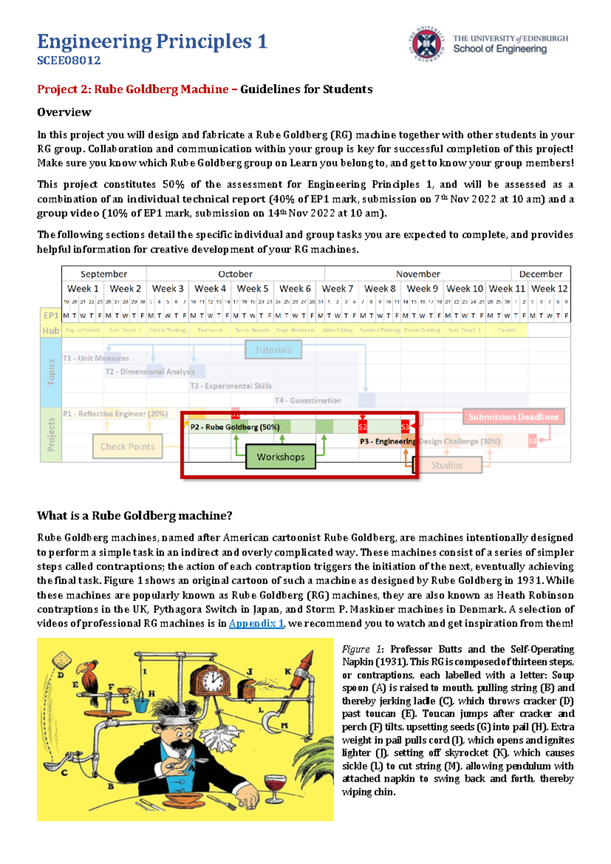 Engineering Principles 1 (SCEE08012) - Project 2 Rube Goldberg Machine ...