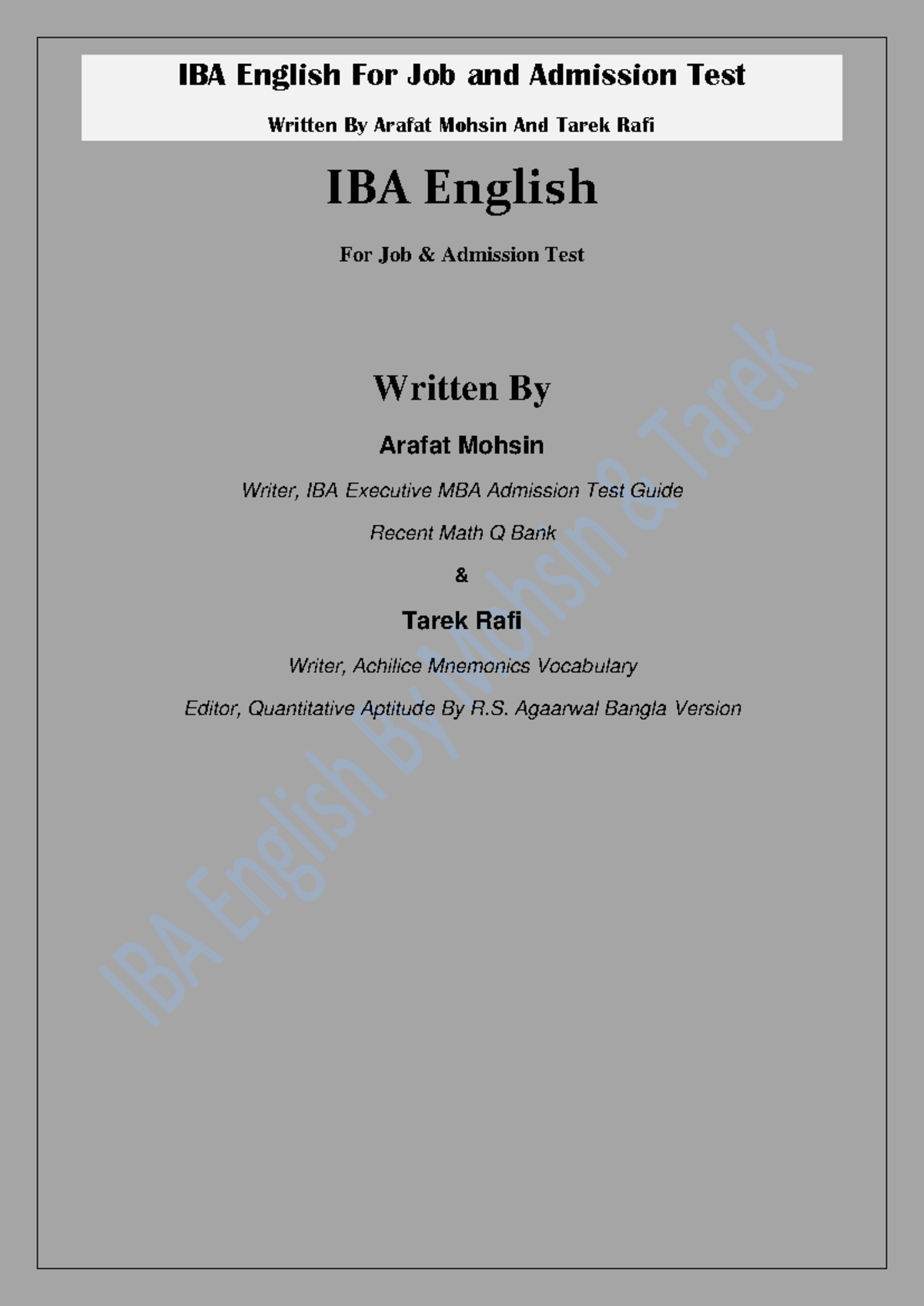 IBA English 2nd Edition: Admission Test Past Questions & Answers - Studocu