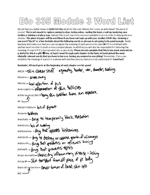 Module 6 Word List - Words that you better know in SUBSTANTIAL detail for this unit. Where did I ...