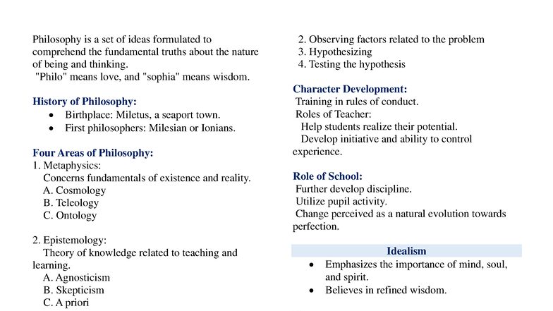 Finals FOED Notes: Exploring Key Philosophical Concepts and Theories ...