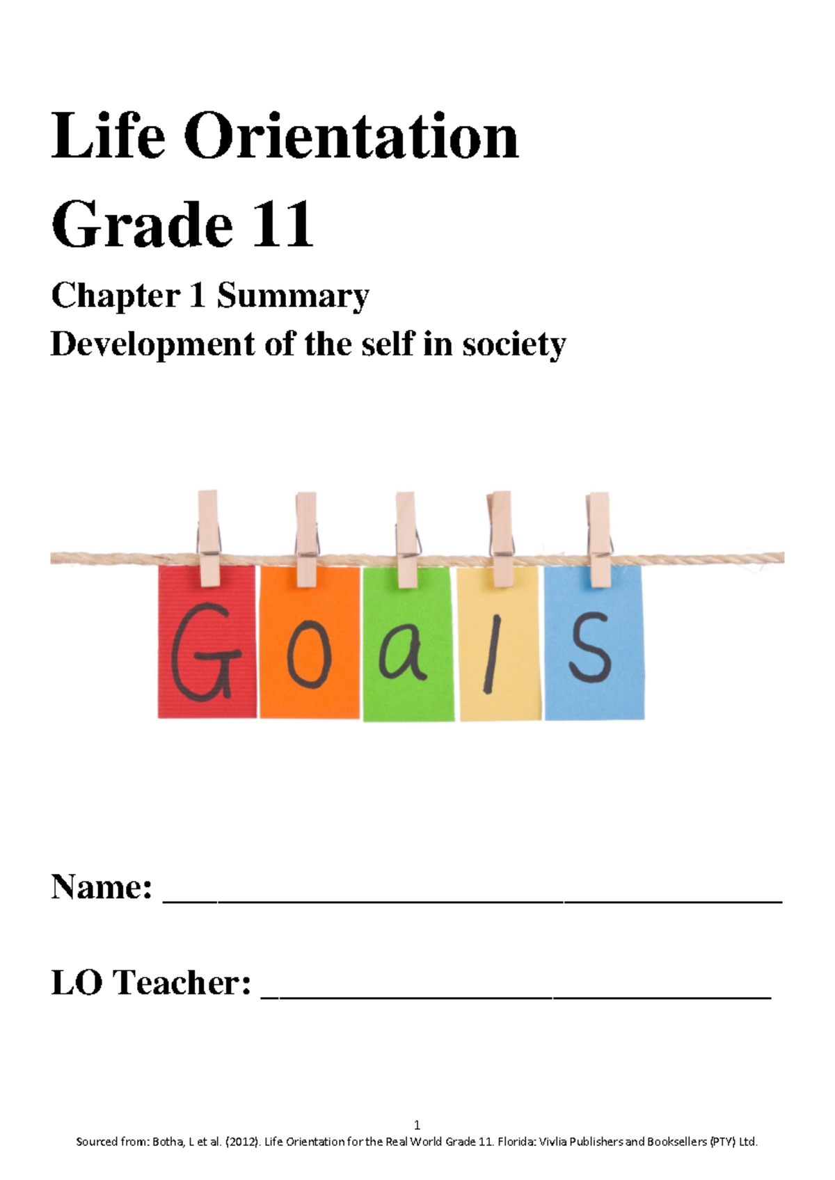 Grade 11 Life Orientation LO1: Chapter 1 Summary & Notes - Studocu