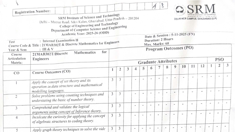 Discrete Mathematics for Engineers (2IMAB302T) - Internal Exam Notes ...