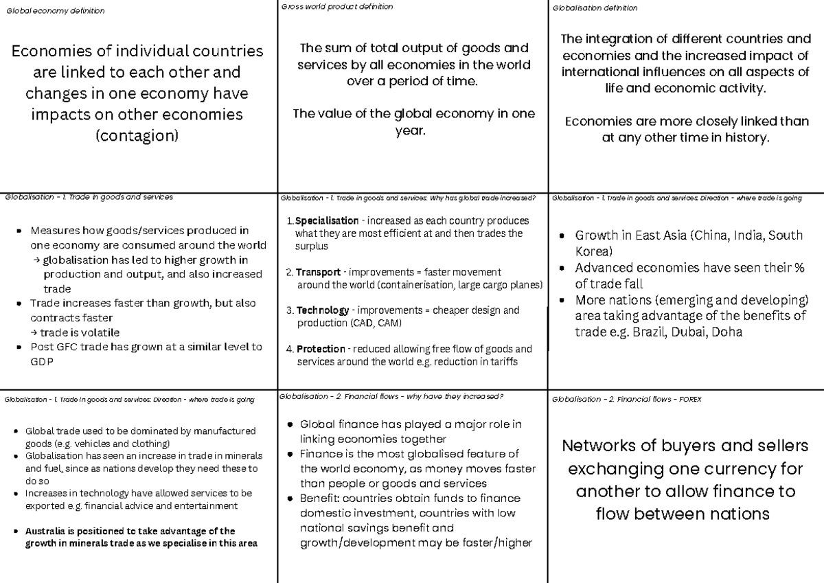 Economics 101: Global Economy Flashcards for Study - Studocu