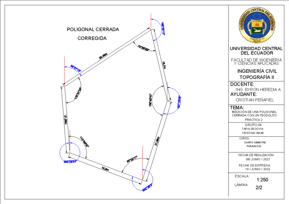 LAM2 - POLIGONAL CERRADA - INGENIERÍA CIVIL TOPOGRAFÍA II UNIVERSIDAD ...