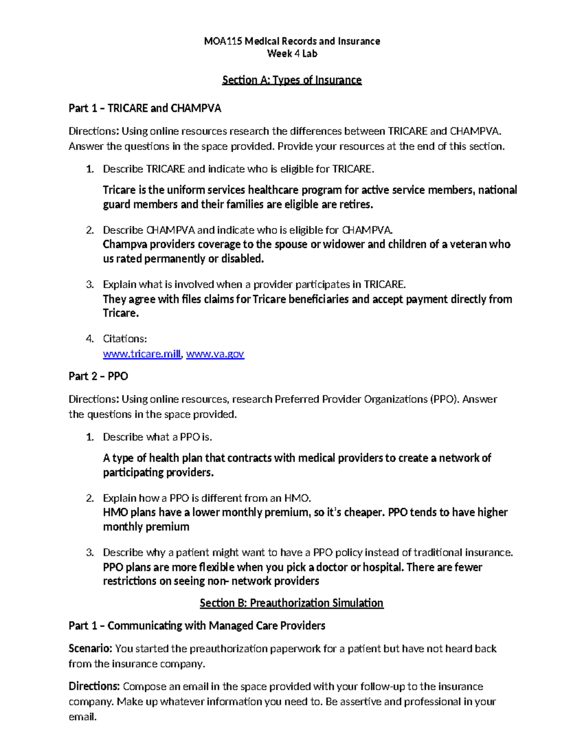 MOA115 Week 3 Assignment: Essentials of Procedural Coding - Studocu