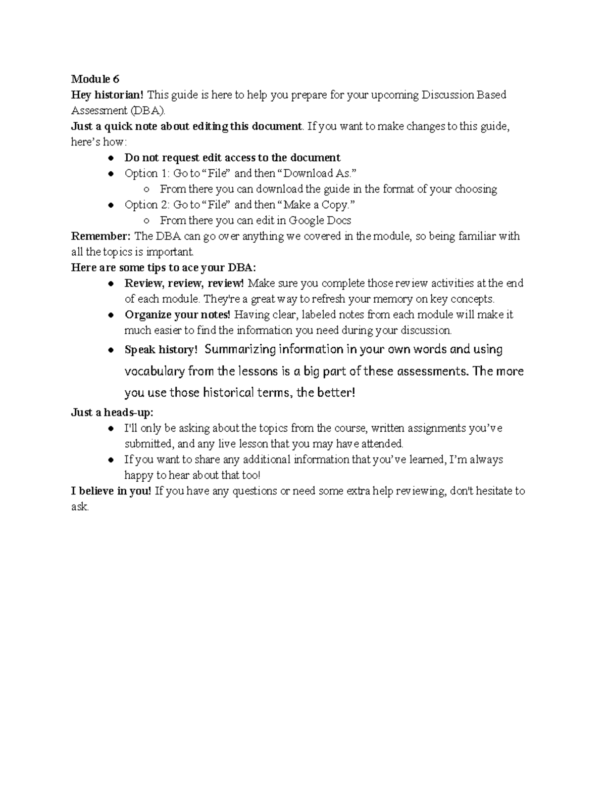 US History V21 Module 6 DBA Preparation Guide - Studocu
