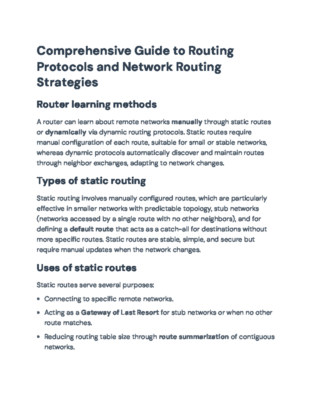 Comprehensive Guide to OSPF Configuration and Network Routing Strategies - Studocu