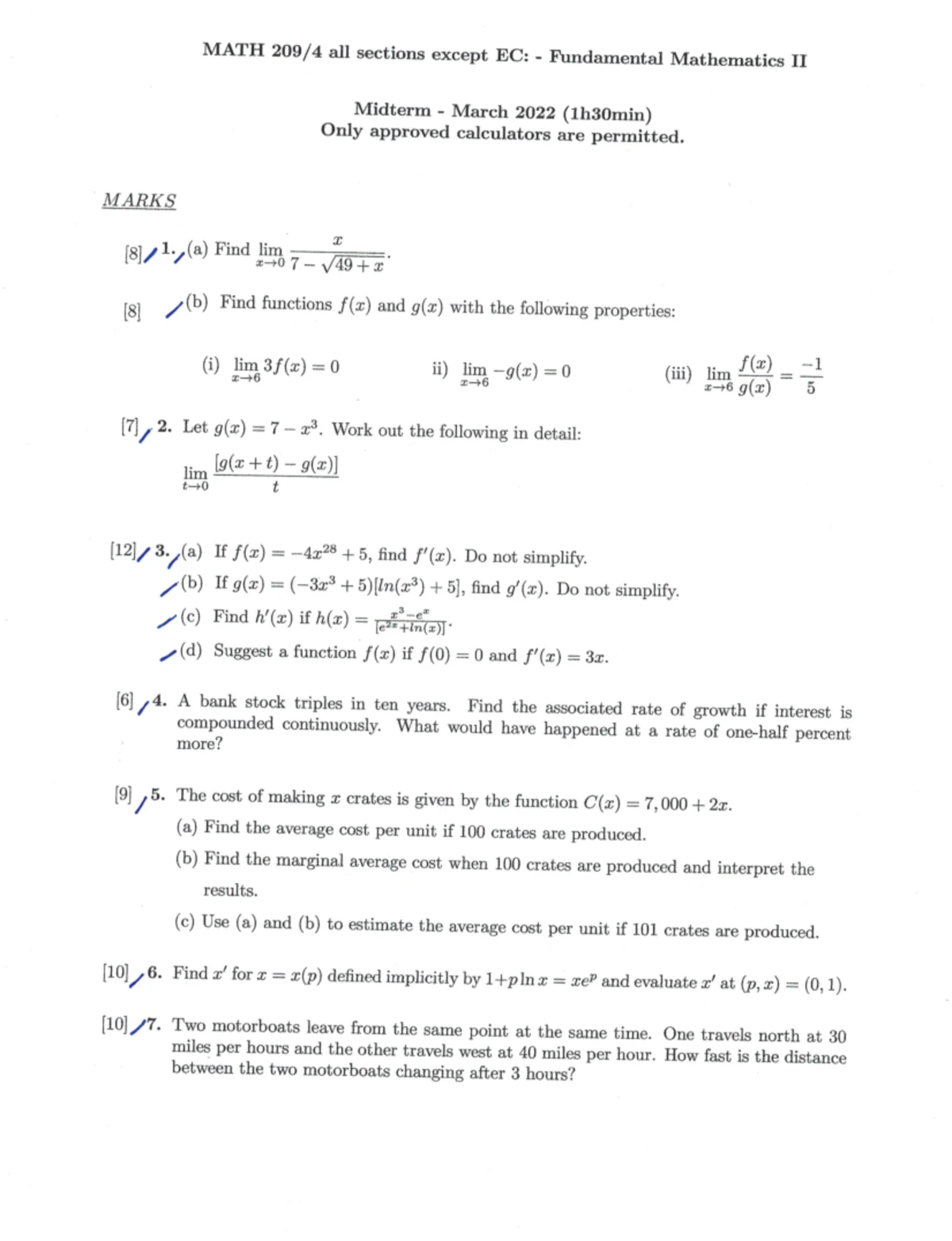 MATH 209 midterm with solutions version B winter 2025 - MATH 209 - Studocu