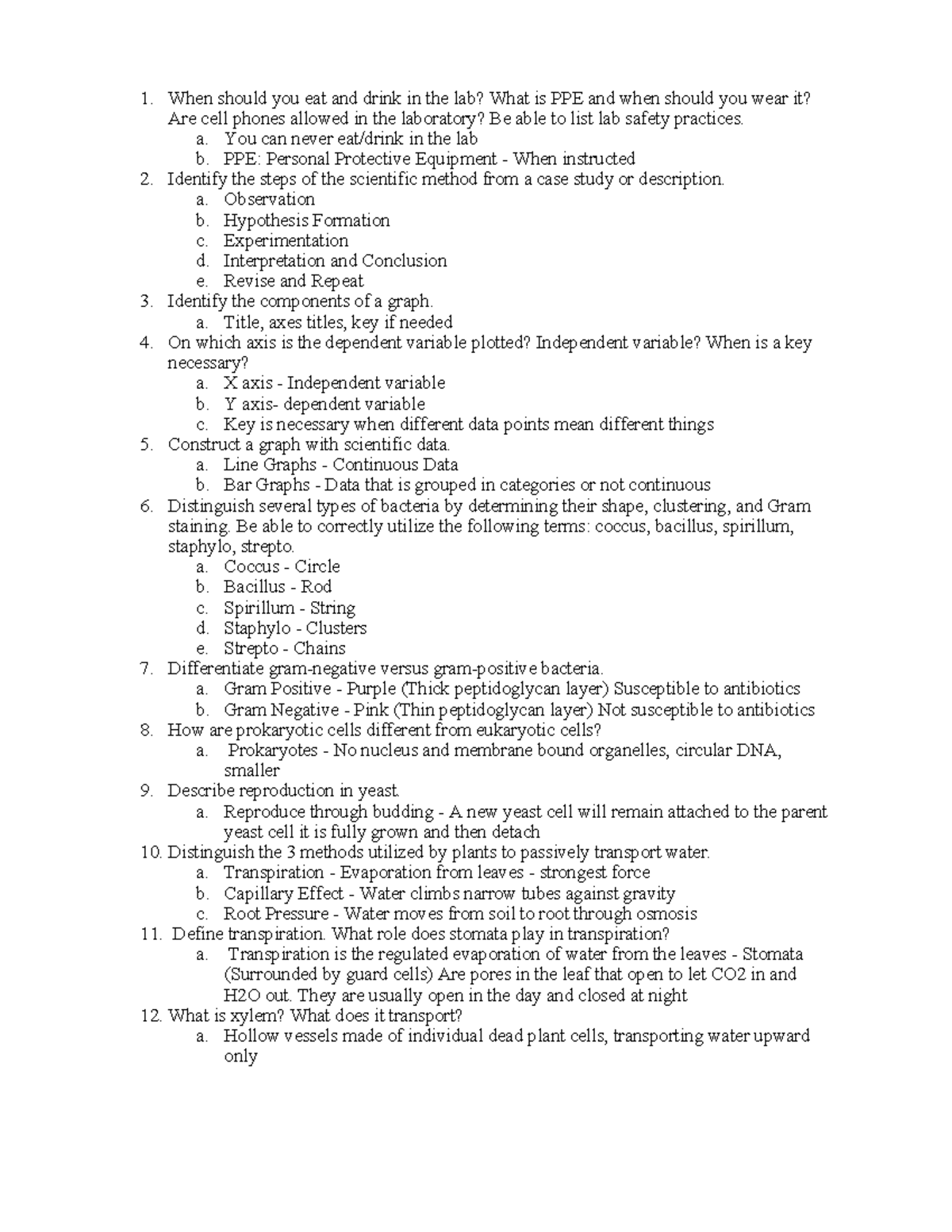 Lab Safety Guidelines & Scientific Method Overview (BIO101) - Studocu