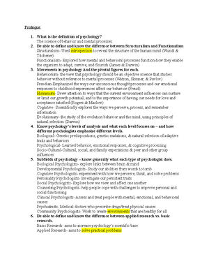 Exam 2 Study Guide (Answers) - Psychology 102 Summer 2016 Review Sheet ...