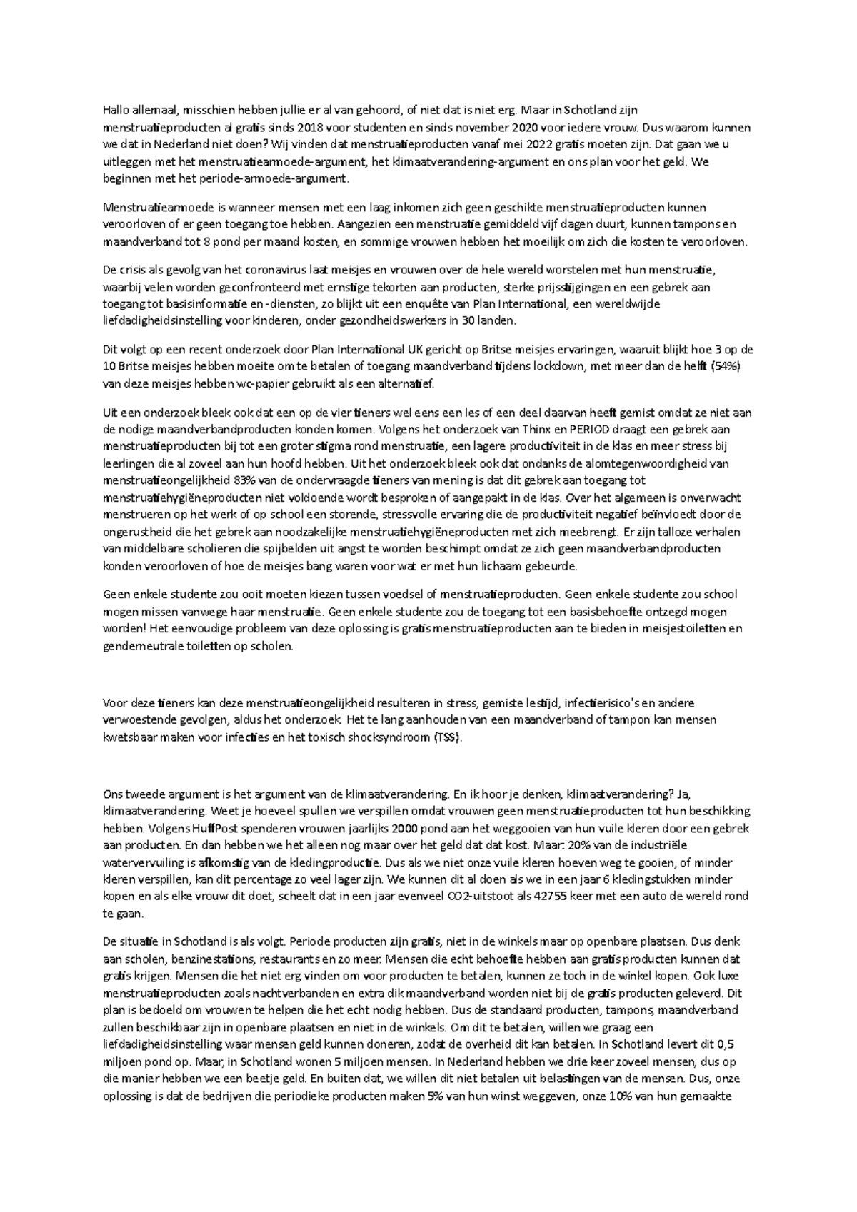 Weerlegging van het voorstel voor gratis menstruatieproducten in NL ...