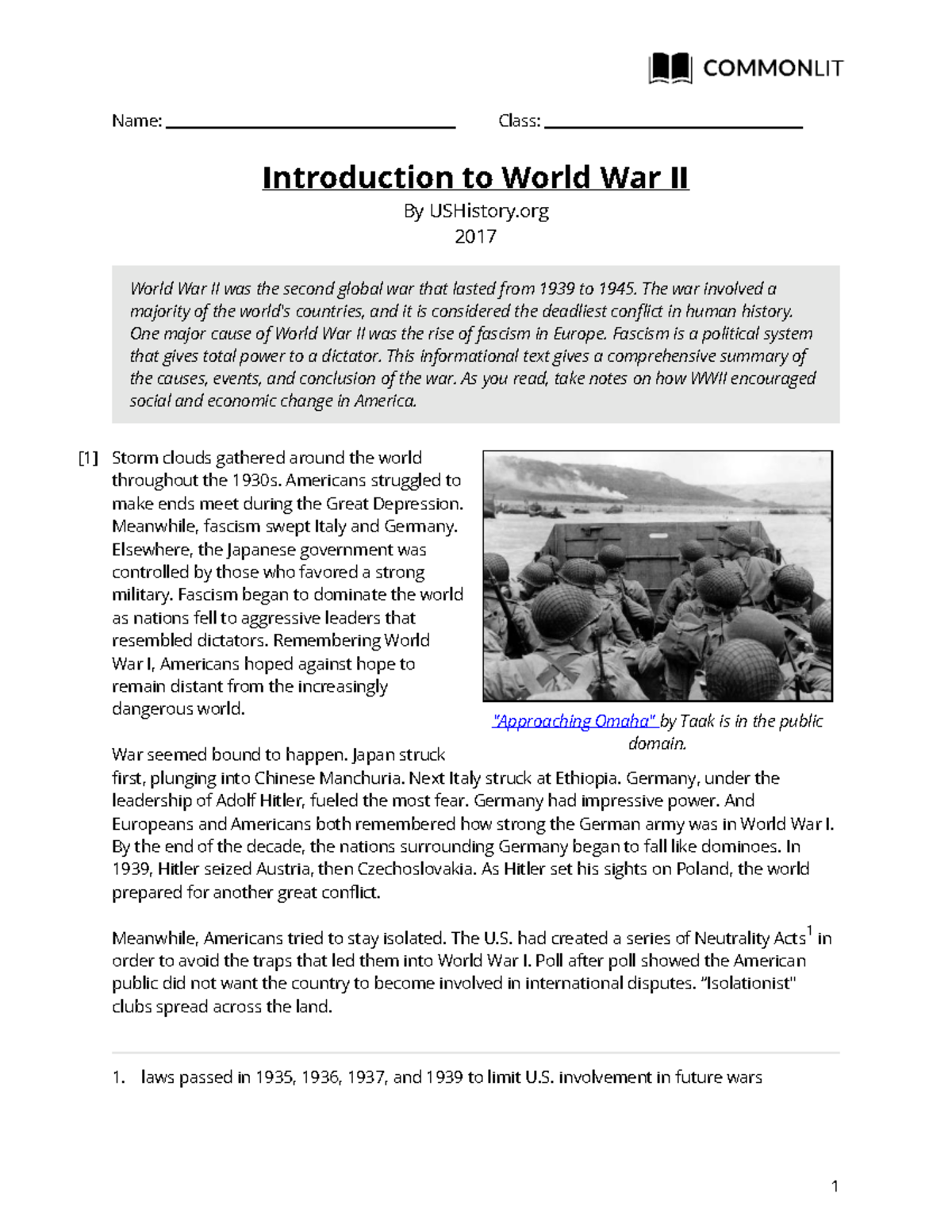 Introduction to World War II: Causes, Events, and Impact (USHistory.org ...