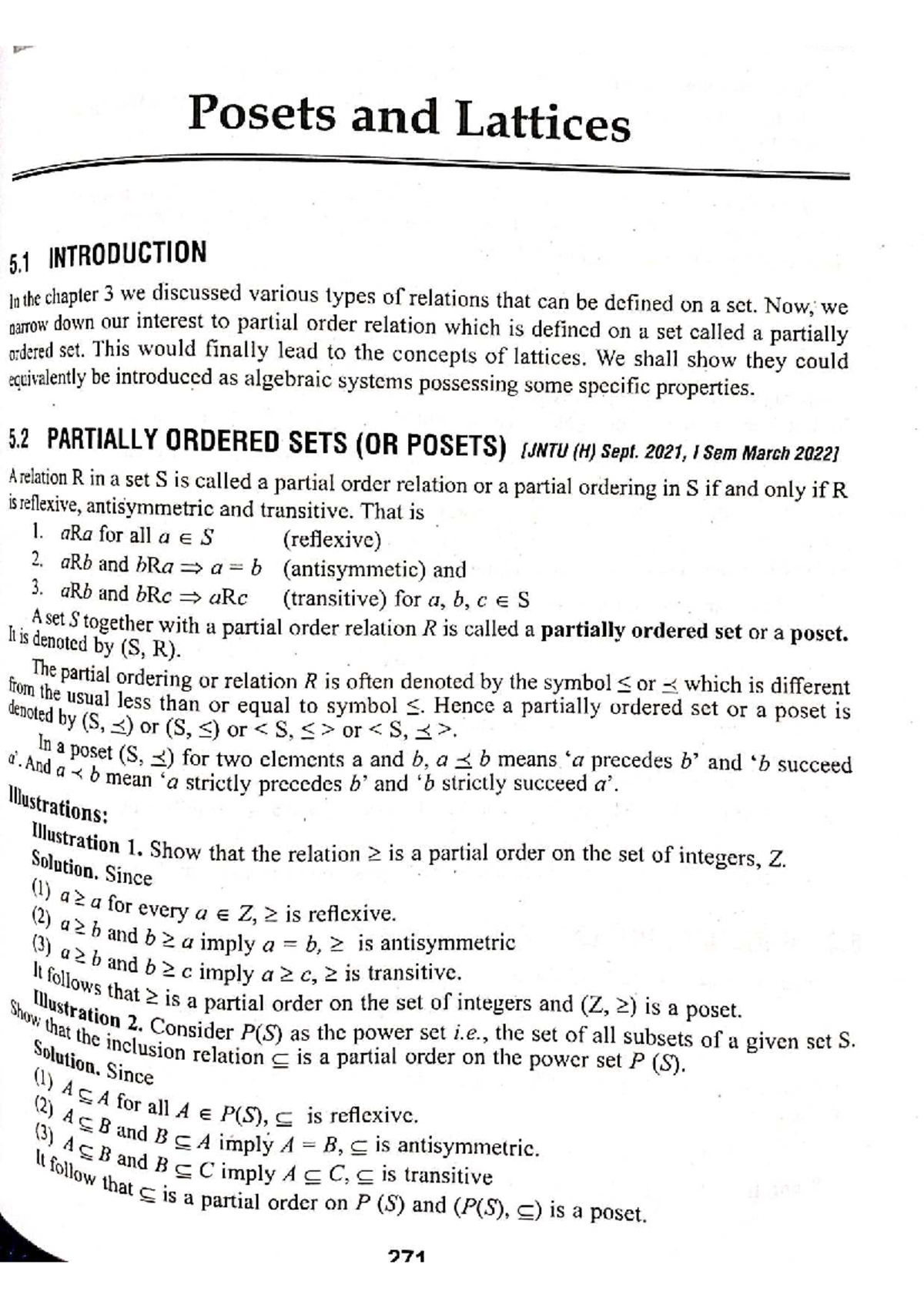 Posets and Lattices: Discrete Math Chapter 3 Notes (DM 101) - Studocu