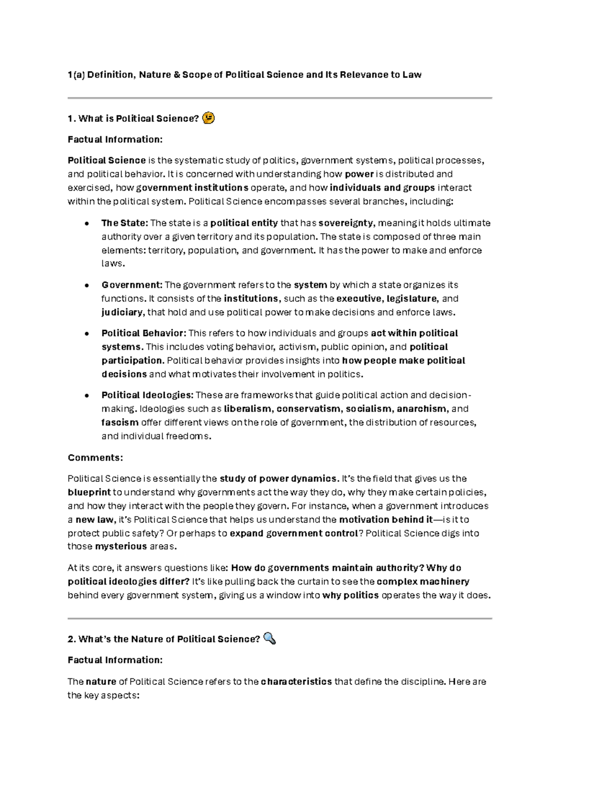 Political Science CCUS Lecture Notes: Understanding State and Its ...