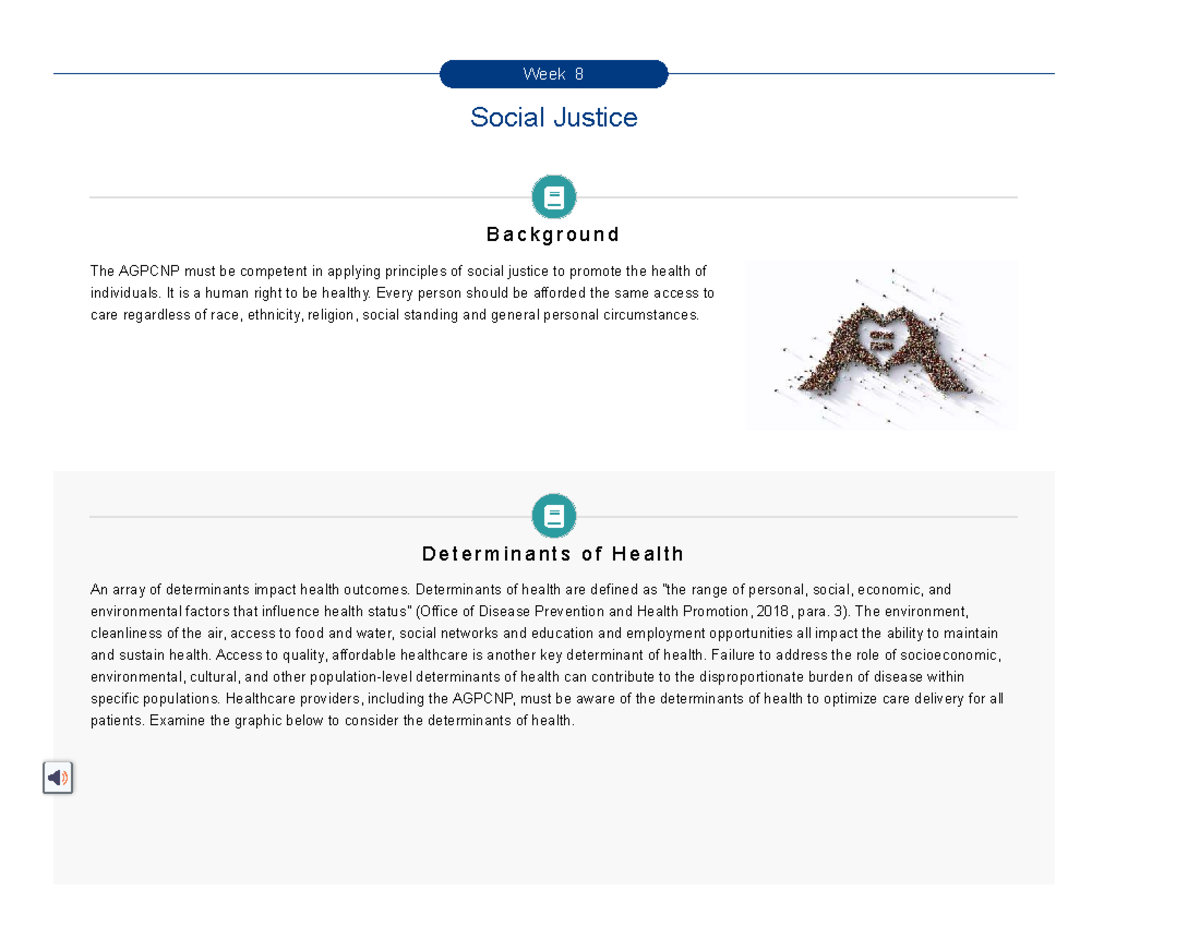 Week 8 Social Justice in Primary Care Management - Cerisier - Studocu