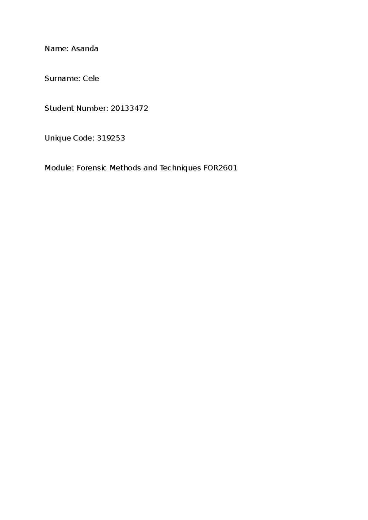 For2601 - Forensic Methods: Fraud Detection & Investigation Insights ...