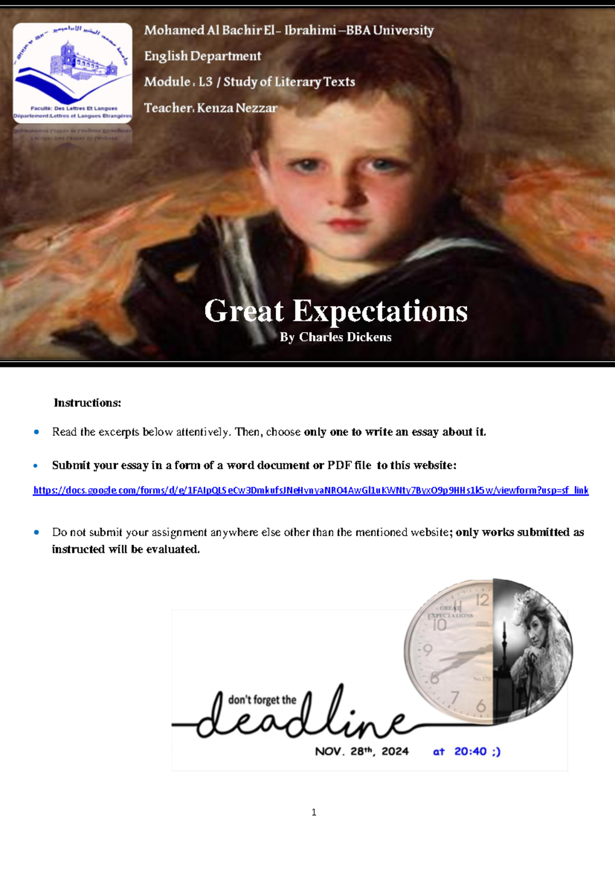 Literary Analysis Assignment: Exploring Themes in Great Expectations ...