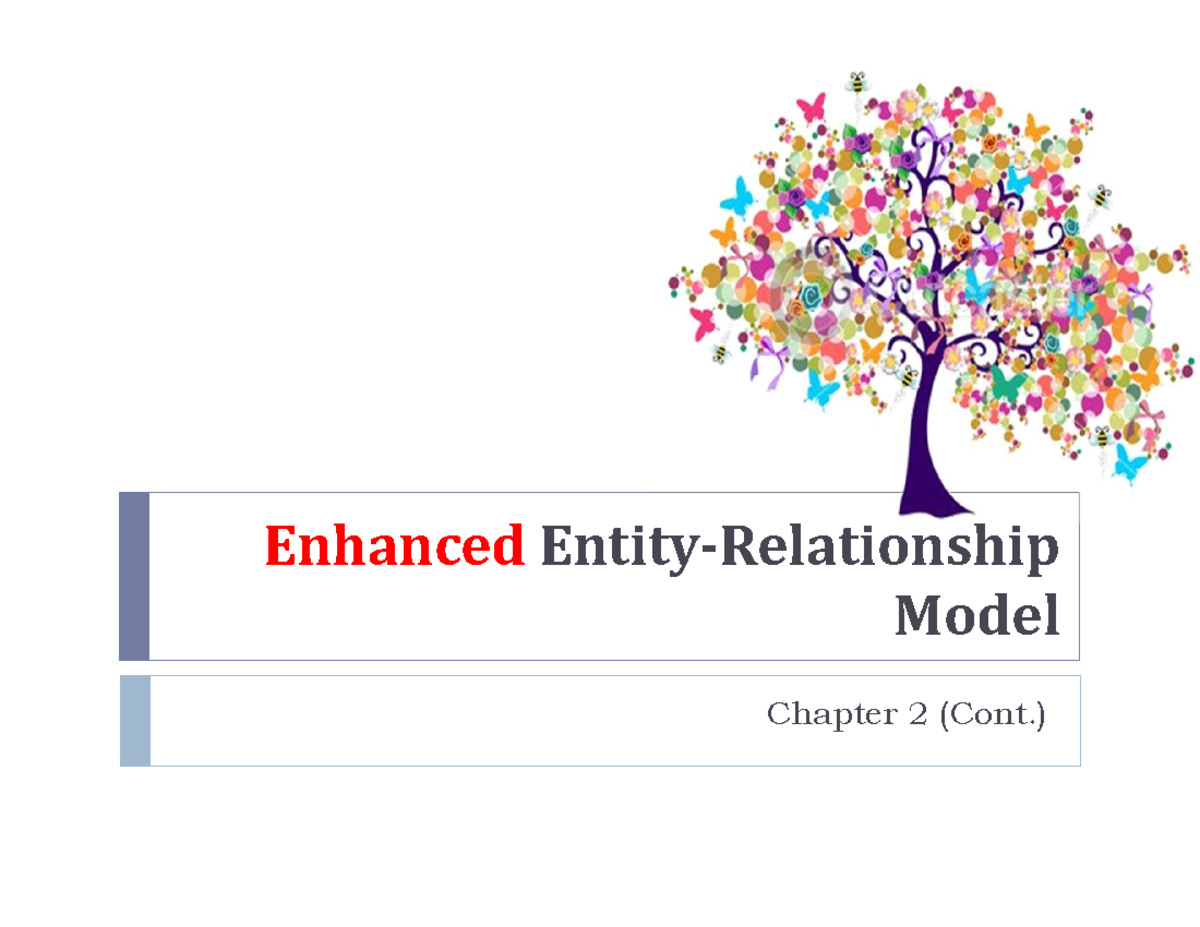 EERD Chapter 2: Enhanced ER Model, Subclasses & Generalization - Studocu