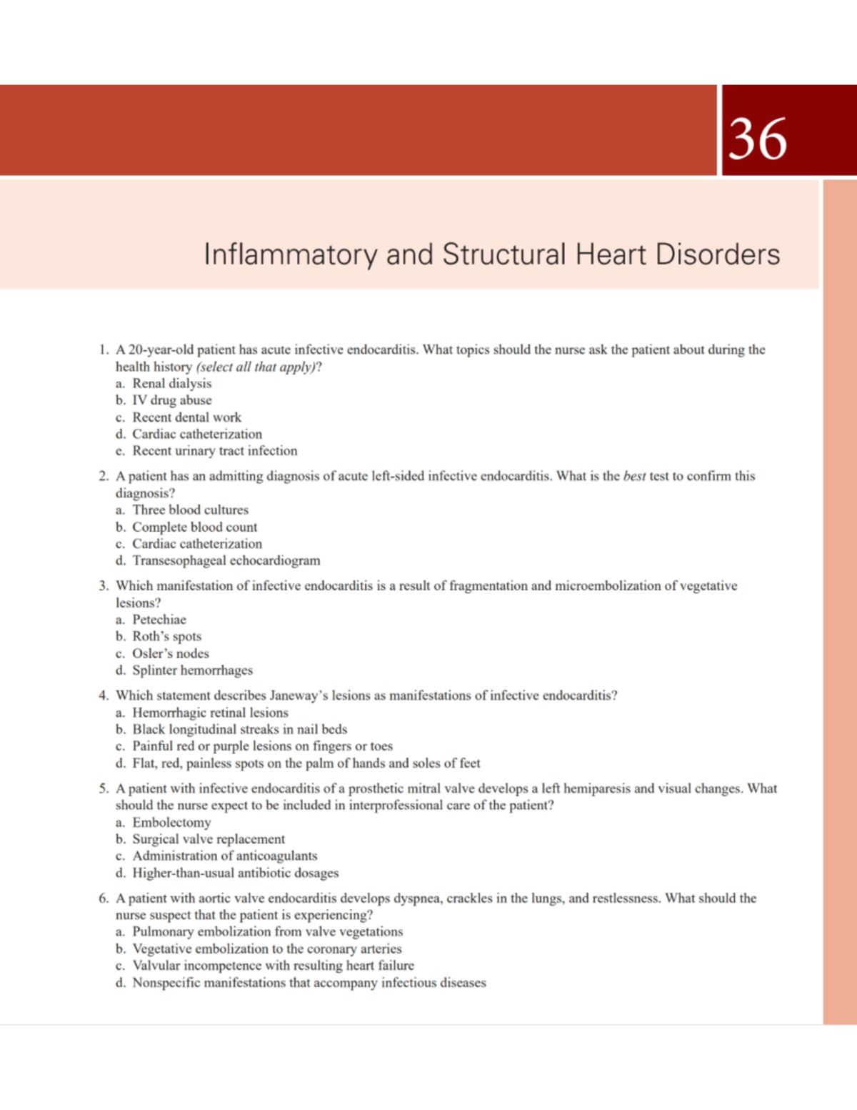 Lewis Study Guide Ch 36 with AK - 36 Inflammatory and Structural Heart ...