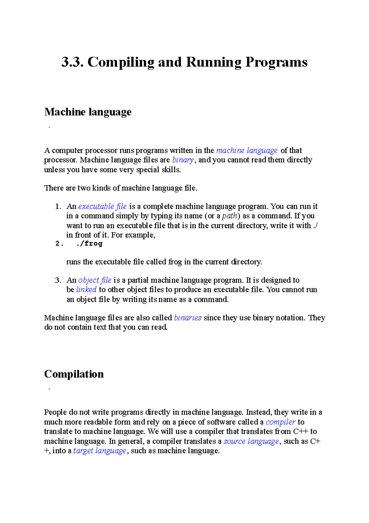 3.3. Compiling and Running Programs - 3. Compiling and Running Programs ...