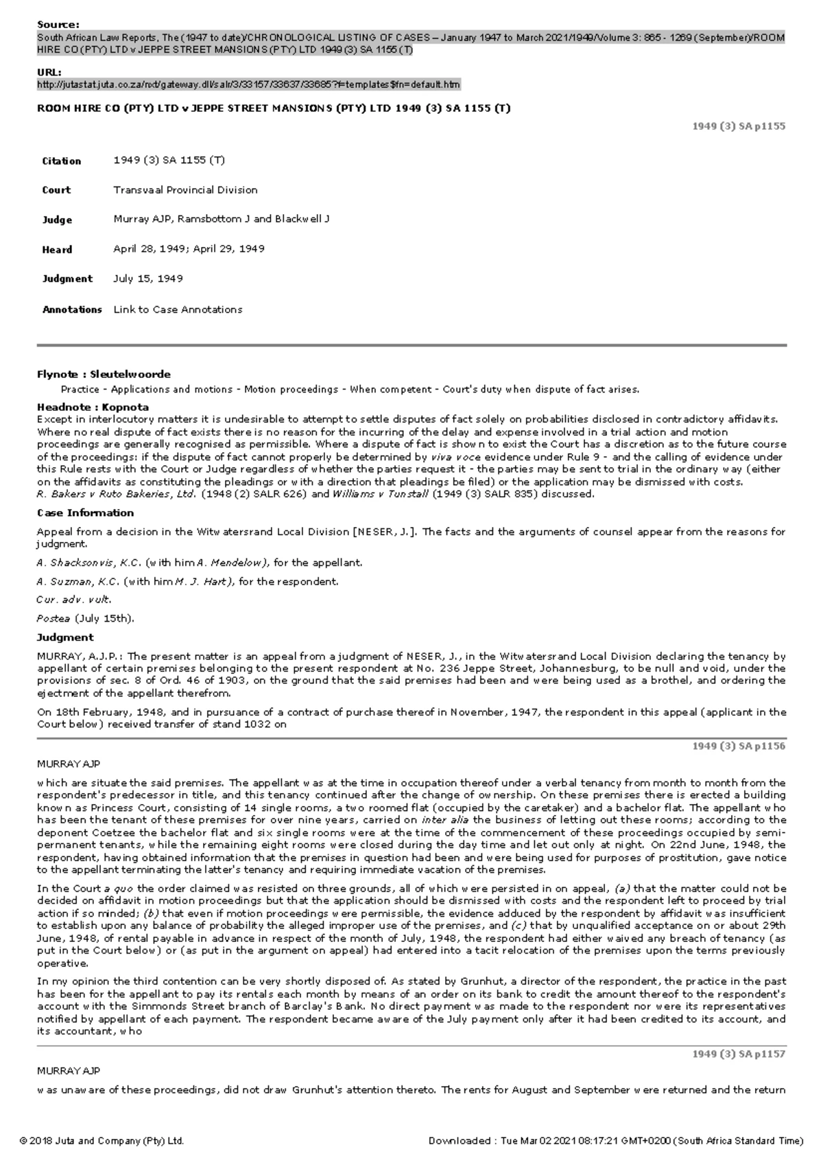 Request for Default Judgment per Rule 31 - High Court Application - Studocu