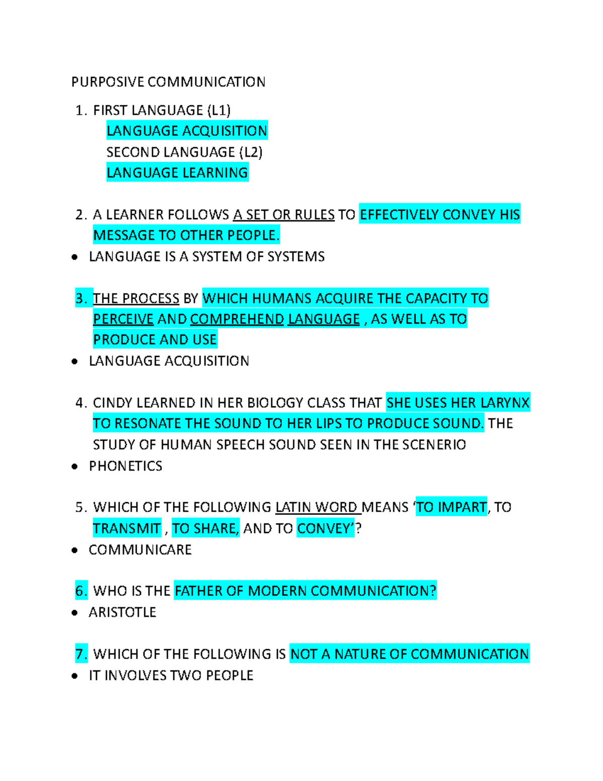 Purposive Communication Study Notes for ENG 101: Key Concepts and Terms ...