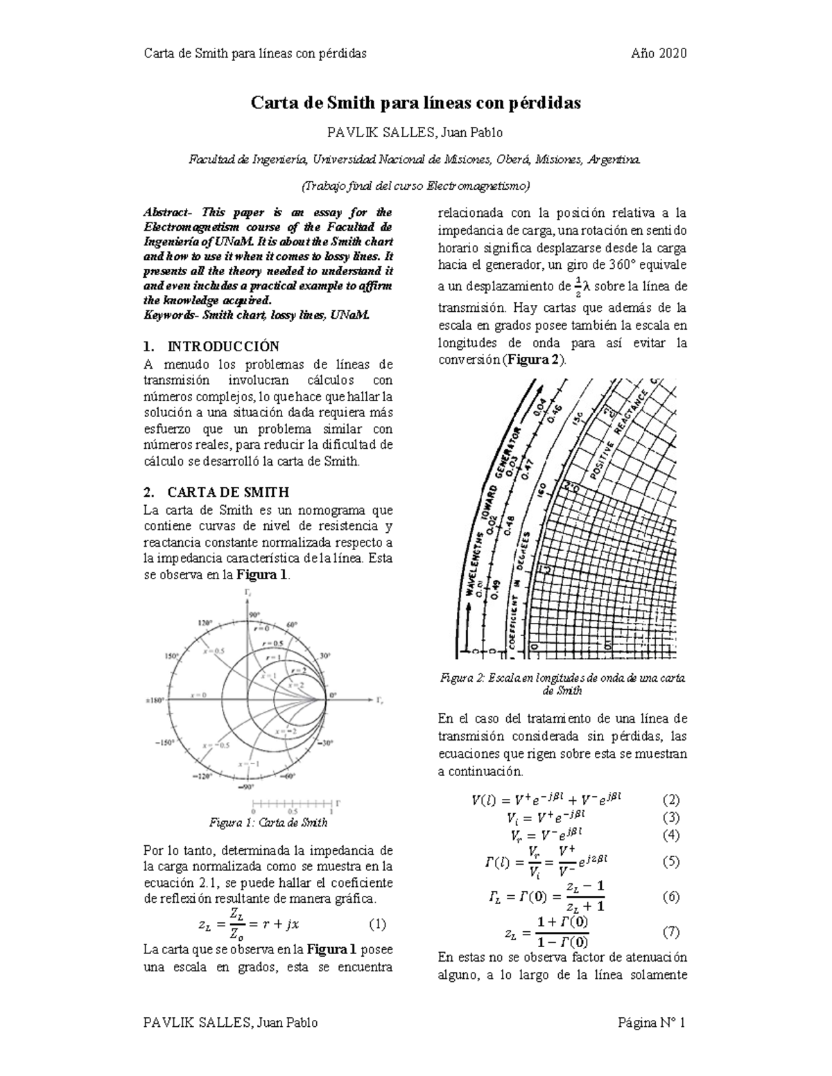 Artículo-Utilización de la carta de Smith para líneas con pérdidas - Carta de Smith para líneas ...