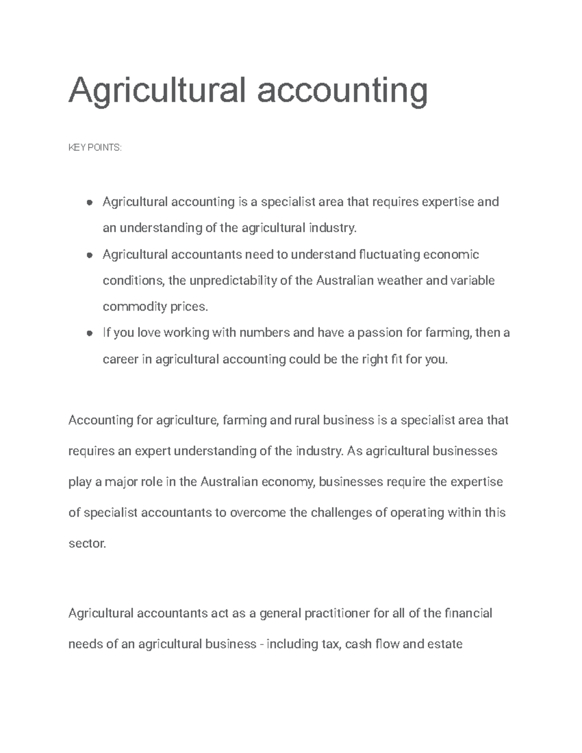 Agricultural Accounting - Agricultural accountants need to understand ...