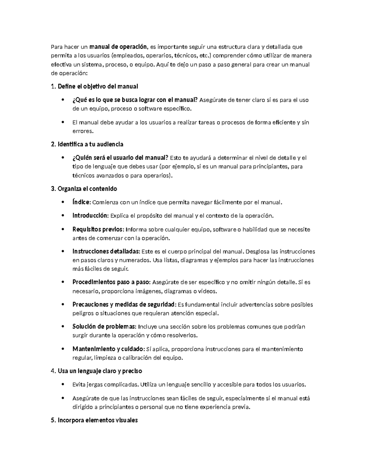 Guía Paso a Paso para Crear un Manual Operativo Efectivo - Studocu