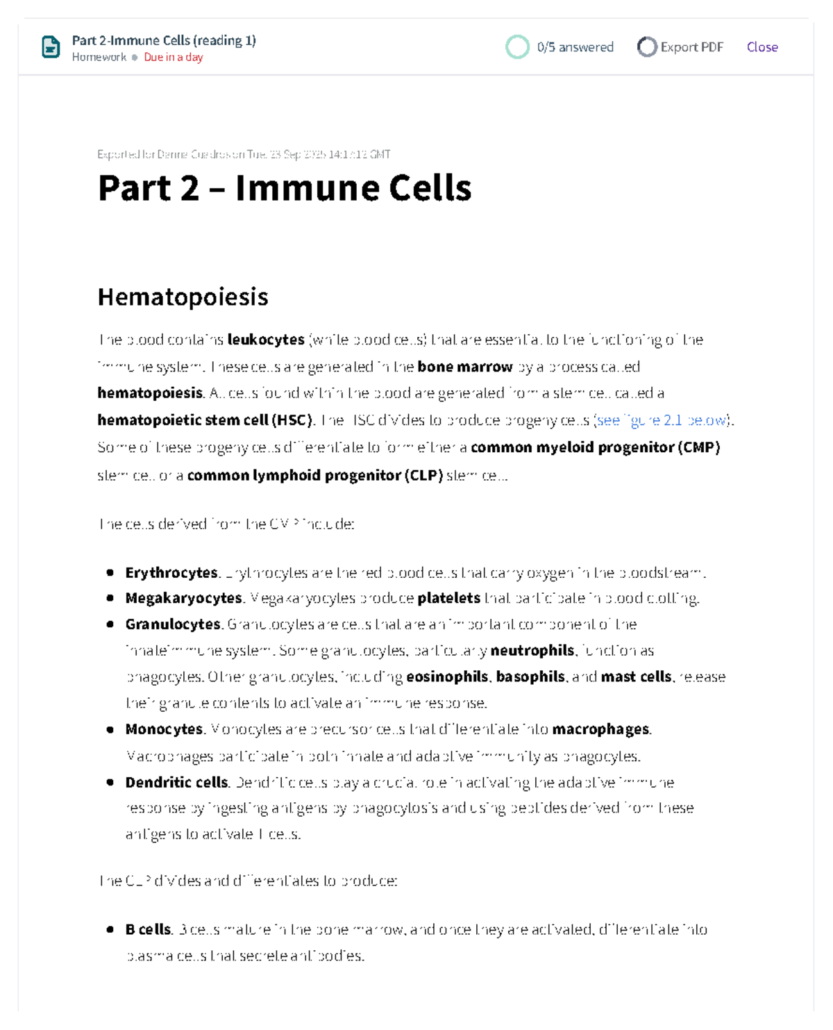 Biology 101: Immune Cells and Their Functions Lecture Notes - Studocu