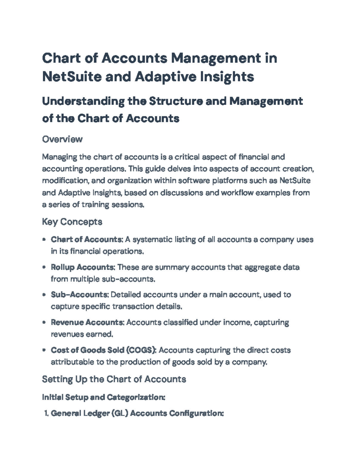 Chart of Accounts Management: Insights from NetSuite and Adaptive ...