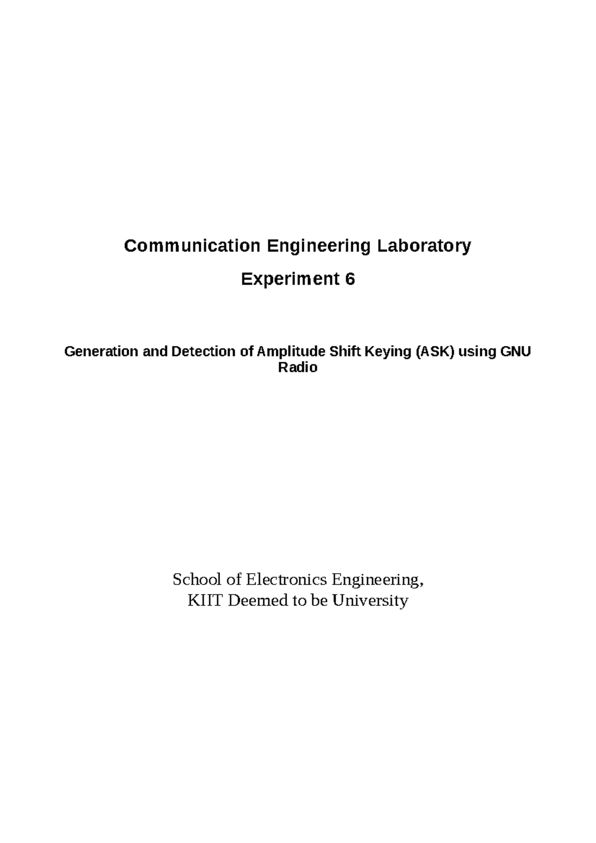 EXPT 7 BPSK and BFSK CE LAB - Generation and detection of BPSK and BFSK ...