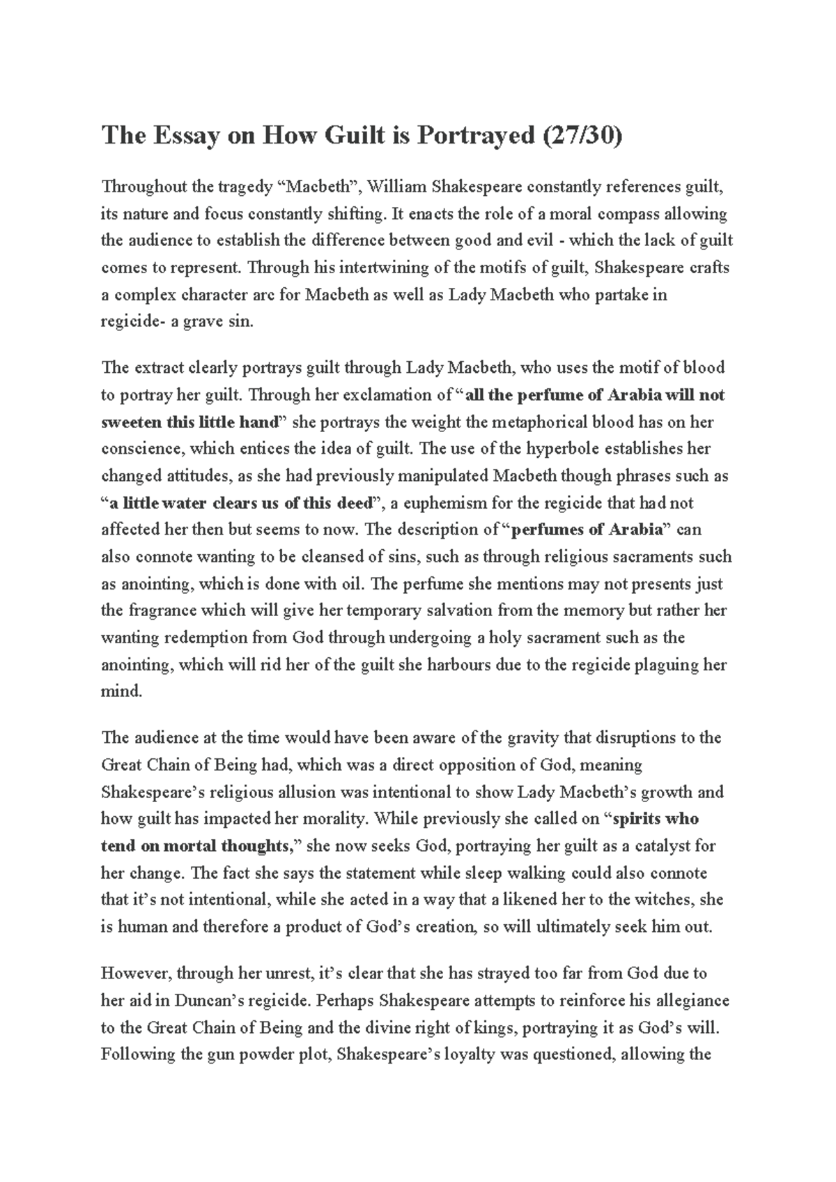 Guilt Portrayal in Macbeth: A Detailed Analysis (ENG101 Essay Notes ...