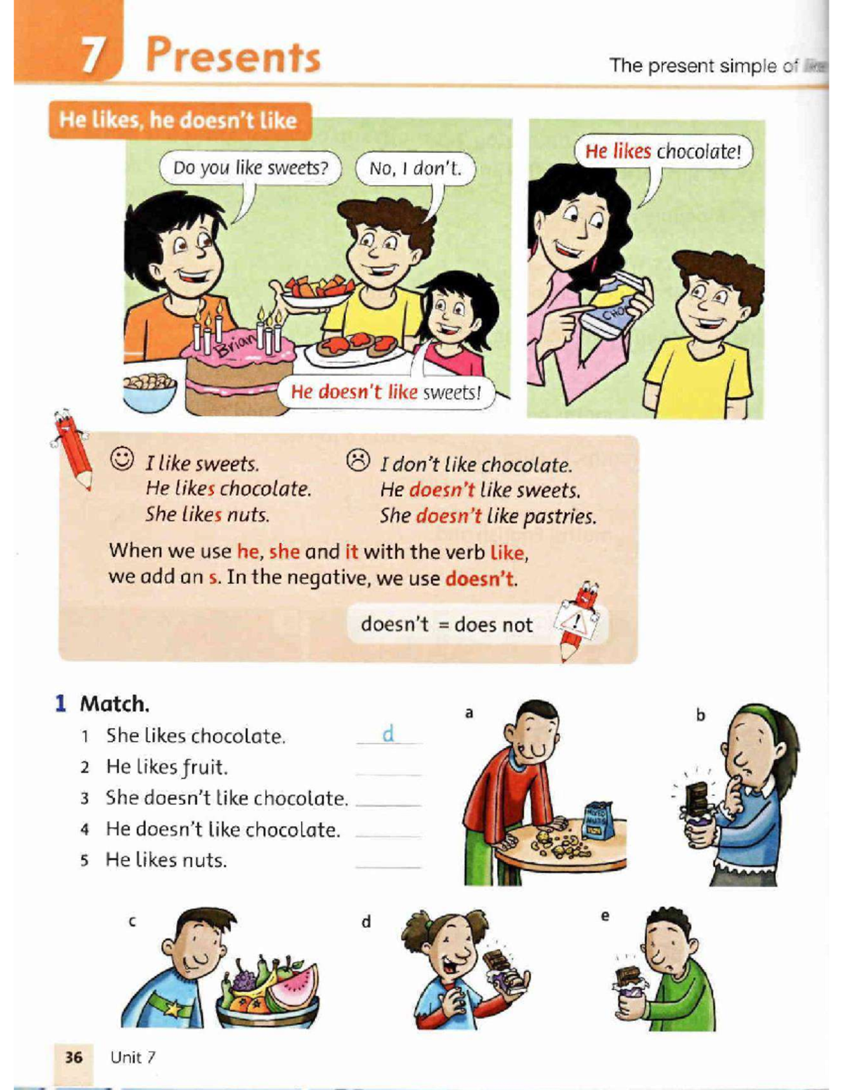 Present Simple: He Likes, He Doesn't Like - Unit 7 Overview - Studocu