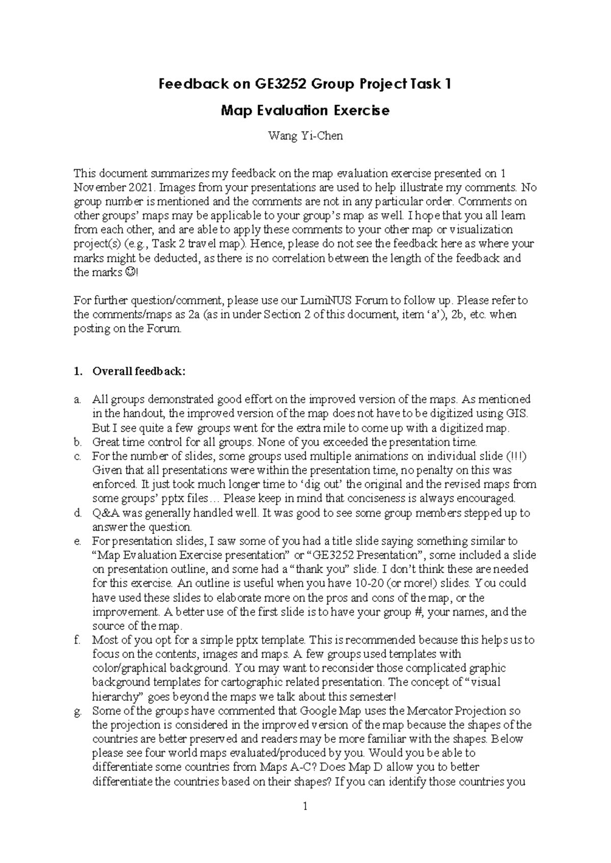 GE3252 Map Evaluation Exercise Feedback by WYC - Feedback on GE3252 ...