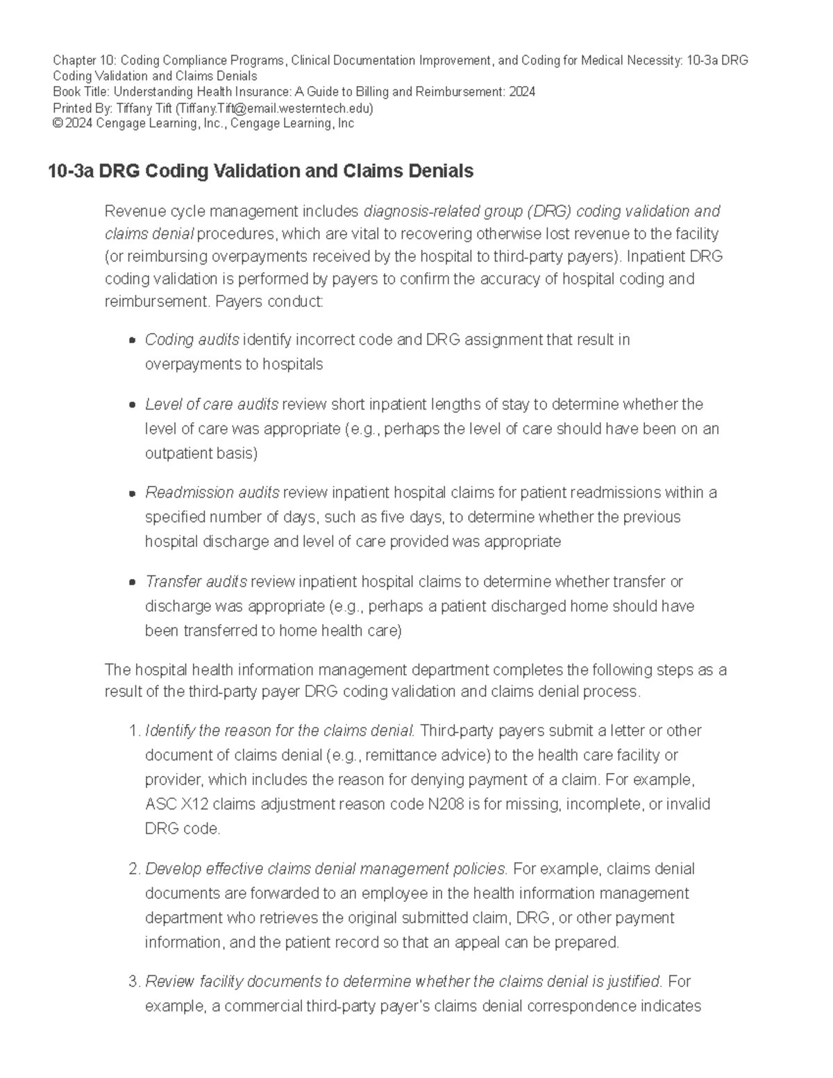 DRG Coding Validation & Claims Denials: Chapter 10 Insights (2024 ...