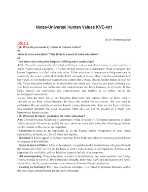 UHV UNIT 5 - Natural acceptance of human values Natural acceptance of ...